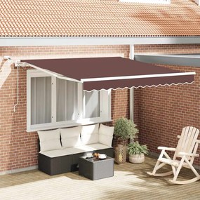 Automatická zatahovací markýza s LED hnědá 300 x 250 cm 3215376