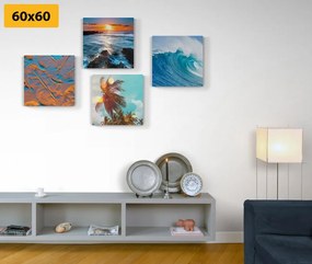Set obrazů okouzlující mořská krajina - 4x 60x60 cm