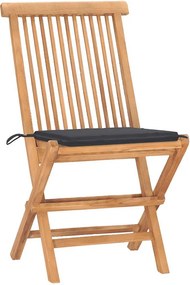 3dílný skládací zahradní jídelní set s poduškou masivní teak 3063171