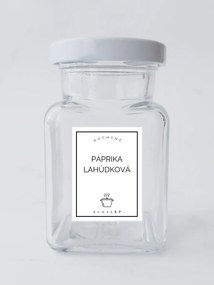 Samolepka na kořenky PAPRIKA LAHŮDKOVÁ bílá 3 × 4 cm základní písmo