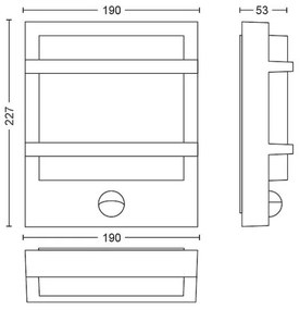 Philips - LED Venkovní nástěnné svítidlo se senzorem PETRONIA LED/3,8W/230V IP44