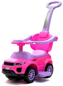 Dětské hrající odrážedlo s vodící tyčí SUV 3v1 Baby Mix růžové