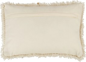 Krémový smyčkový polštář se zlatými flitry Pearl – 40*60*20 cm