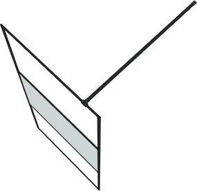 Sprchová zástěna walk-in černá 90x195 cm napůl mléčné ESG sklo 152106