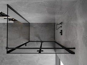 Mexen Mist-F T, 1-křídlý ​​skládací sprchový kout pravý 100 x 110 cm, čiré sklo-černý rám, 8A6T-100-110-70-70-P