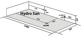 BPS-koupelny Hydromasážní vana HYD-LE796R 140x80 PRAVÁ bez ohřevu vody