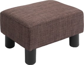 HOMCOM taburet otoman do 100 kg nosnost obdélníkový čalouněný taburet do obývacího pokoje hnědý 40 x 30 x 24 cm | Aosom.de