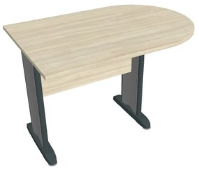 Stůl jednací oblouk 120 cm - Hobis Cross CP 1200 1 Dekor stolové desky: akát, Dekor lamino podnože: akát, Barva nohou: černá