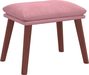 Relaxační křeslo s podnožkou růžové samet 3315142