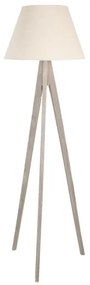 Béžová lampa s dřevěnou trojnožkou Stella – 45x45x149 cm