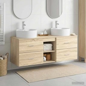 Sada koupelnových skříněk 3 ks Dub sonoma 49,5 x 44,5 x 65 cm 3405877