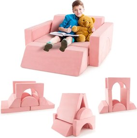 Costway Modulární dětská pohovka Play Sofa Modulární pohovka s odnímatelným