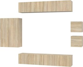 8dílný set TV skříněk dub sonoma kompozitní dřevo 3114488