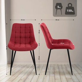 Jídelní židle Sardna manšestr – vínově červená