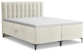 Béžová boxspring postel s úložným prostorem 140x200 cm Puhala – Makamii