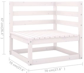 vidaXL 4dílná zahradní sedací souprava bílá masivní borové dřevo