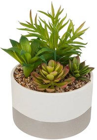 Umělé rostliny v bílém květináči do koupelny nebo na balkon
