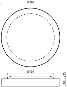 Osmont ELS11856 Elsa 16, kulaté stropní svítidlo z triplexového skla, 35W LED, 2700K prům. 59cm, IP43
