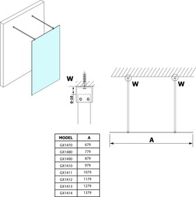 Gelco Gelco, VARIO GOLD MATT jednodílná sprchová zástěna do prostoru, matné sklo, 1100 mm, GX1411-02