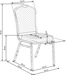 Jídelní židle Rylee, modrá / stříbrná