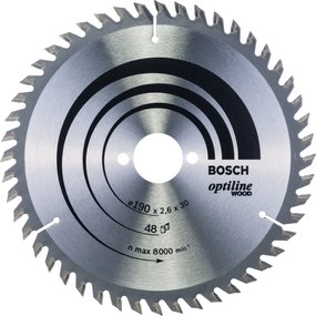 Bosch Accessories Pilový kotouč Optiline Wood - 190 x 30 x 2,6 mm, 48 2608640617 Dostupné varianty: Pilový kotouč Bosch Optiline Wood 190x30 mm/48z.