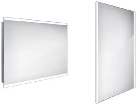 Nimco Zrcadla - Koupelnové podsvícené LED zrcadlo 1000 x 700 mm, hranaté, aluminium ZP 12004