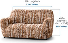 Bielastické potahy OCEANO NOVÉ cihlové dvojkřeslo (š. 120 - 160 cm)