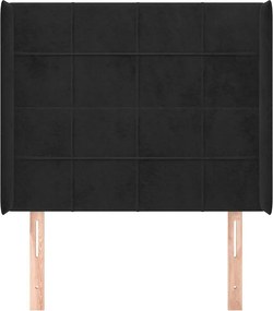 Čelo postele typu ušák černé 93x16x118/128 cm samet 3119618