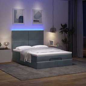 Osmanský rám postele s matracemi tmavě šedá 140x190cm samet 3314247