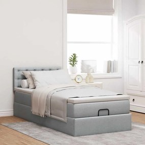 Osmanský postel s matrací světle šedá 90x200 cm textil 3311594