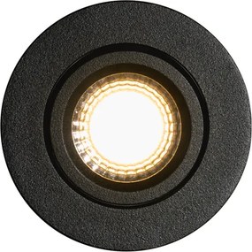 Zástěnné bodové svítidlo černé otočné 6,5 cm včetně LED IP54 Ultra Slim - Pupil