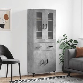 Skříň highboard betonově šedá 69,5x34x180 cm kompozitní dřevo