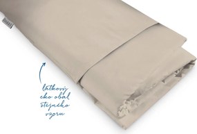 Bavlněné prodloužené povlečení Jednobarevné perkálové - béžové 2 Velikost: 140 x 220 + 70 x 90