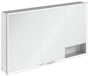 Villeroy & Boch My View+ - Zrcadlová skříňka s LED osvětlením 130x75x17 cm, 3 dvířka, bílá/šedá A48113VE