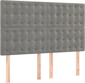 Box spring postel s matrací světle šedá 140x200 cm samet 3138085