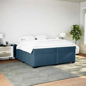 Box spring postel s matrací tmavě modrá 200x200 cm samet 3285309