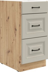STILO ac | dolní skříňka 40 D 3S se zásuvkami PREMIUM BOX | 40 cm | artisan/světle šedá