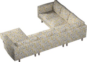 Potah na pohovku IKEA Norsborg rohová, 5-místná se šezlongem barva žlutá látka pletený vzor, vzorované
