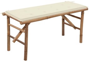 Skládací zahradní lavice s poduškou 118 cm bambus 3063851