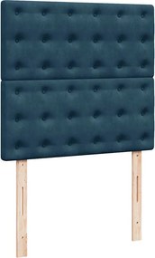 Box spring postel s matrací tmavě modrá 80 x 200 cm samet 3292206