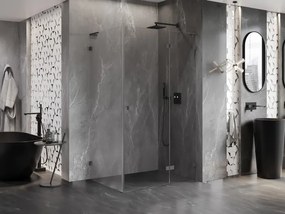 Mexen Lunar, L výklopný sprchový kout pravý 100 x 70 cm, 8mm čiré sklo, grafitový profil, 834L-100-070-95-00-P