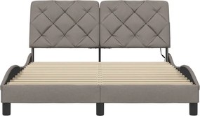 Rám postele s LED bez matrace Taupe 140x200 cm Látka 3310675