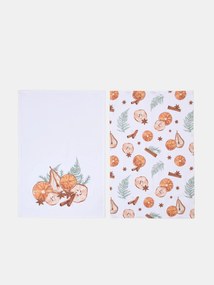 Sinsay - Vánoční kuchyňské utěrky s ovocem a kořením 2 pack - oranžová