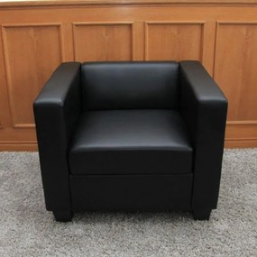 3-2-1 Sedací souprava Sedací souprava Lounge sofa Lille ~ Kůže, černá