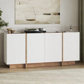 Bílá komoda v dekoru borovice s dírou na kabely 180x80x45 cm Dorma – Kalune Design