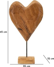 Dřevěná dekorace Dobu 45 cm hnědá