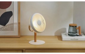 Krémová stolní lampa s ventilátorem na dálkové ovládání (výška 26 cm) Beyond – Gingko