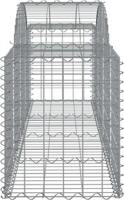 Klenutý gabionový koš 200 x 50 x 60/80 cm pozinkované železo 153493