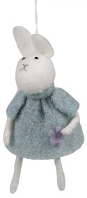 Modrý plstěný závěsný velikonoční králíček Magiccal - 6*3*13 cm