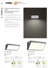 Redo 90159 - LED Venkovní nástěnné svítidlo MAKO 1xLED/12W/230V IP65